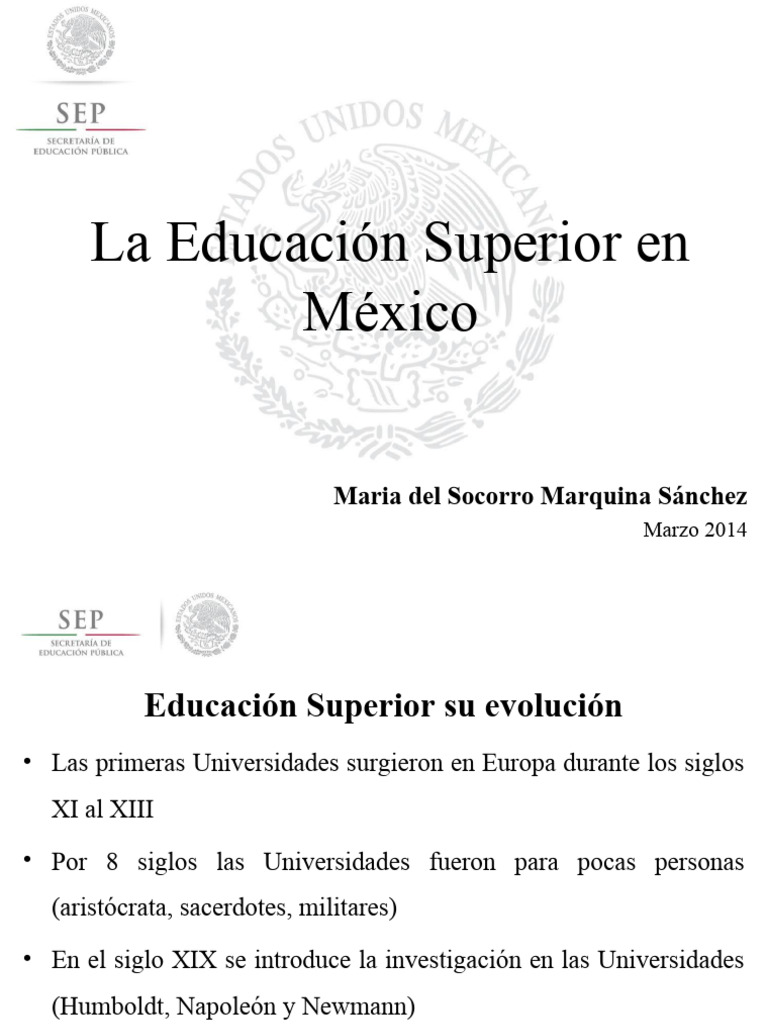 Evolución de la Educación Superior en México | PDF | Plan de estudios ...