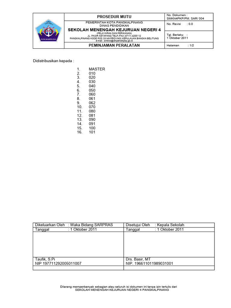 004 Peminjaman Alat | PDF