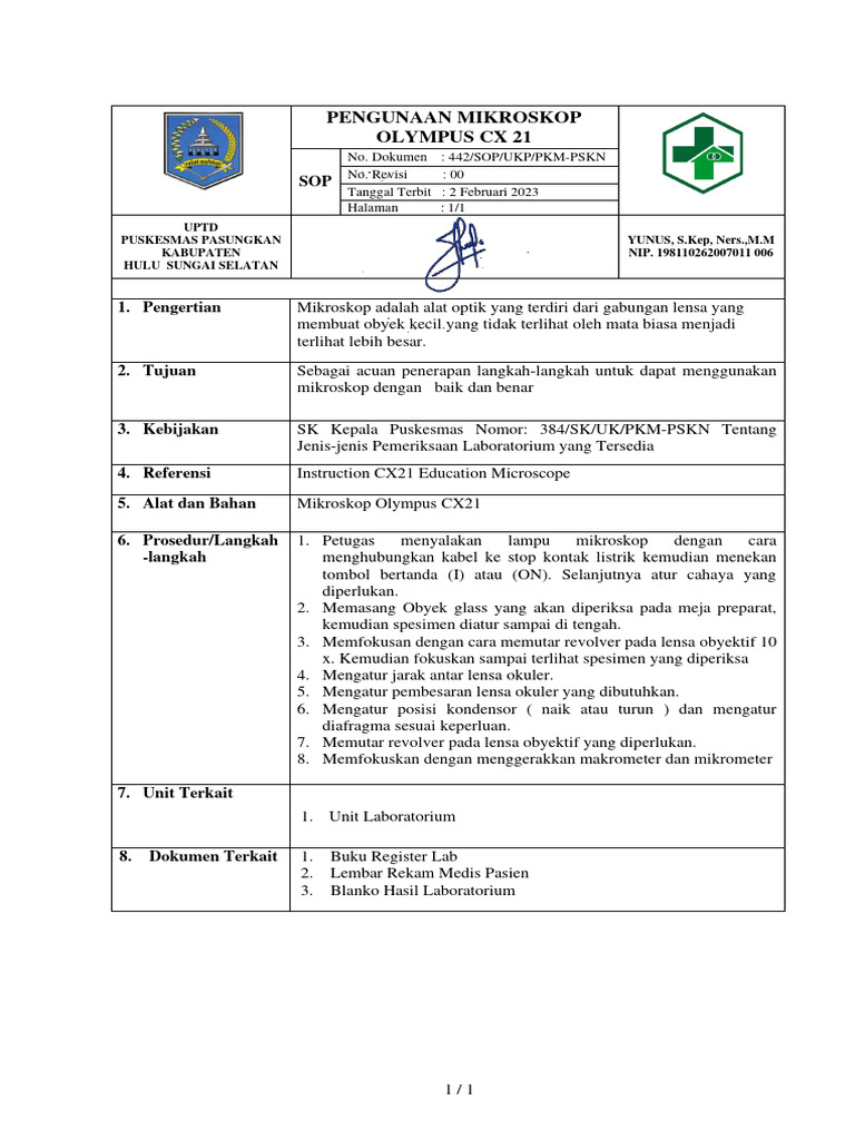 SOP Penggunaan Alat Laboratorium | PDF