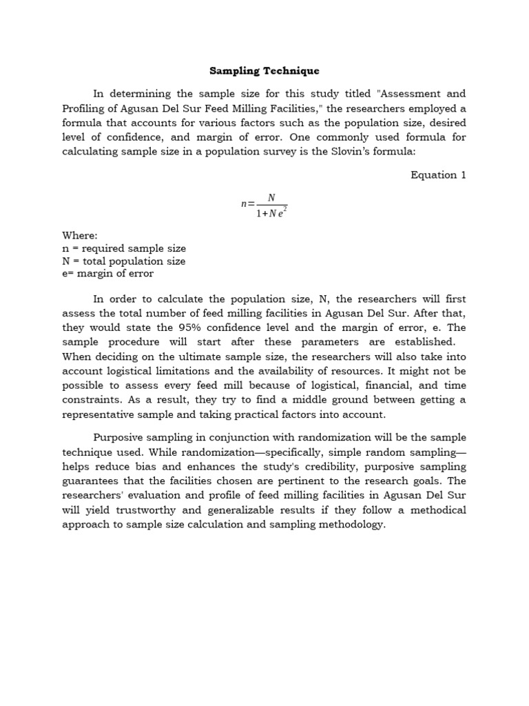 Sampling Technique | PDF | Statistics | Sample Size Determination