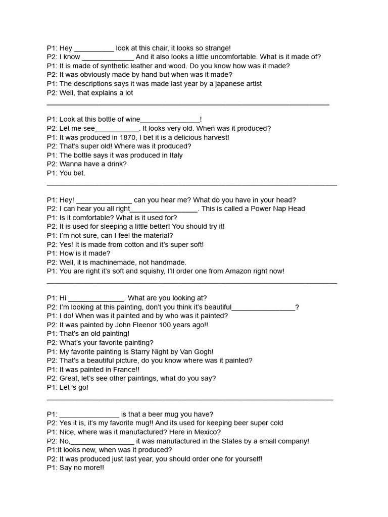CONVERSATIONS PASSIVE VOICE | PDF
