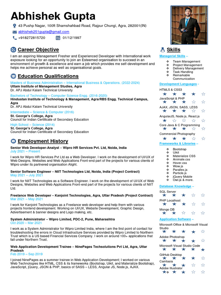 Modern Resume | PDF | Bootstrap (Front End Framework) | World Wide Web