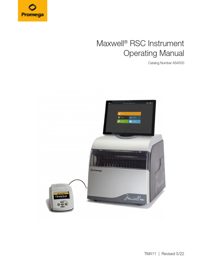 Maxwell RSC Instrument TM411 | PDF | Protein Purification ...