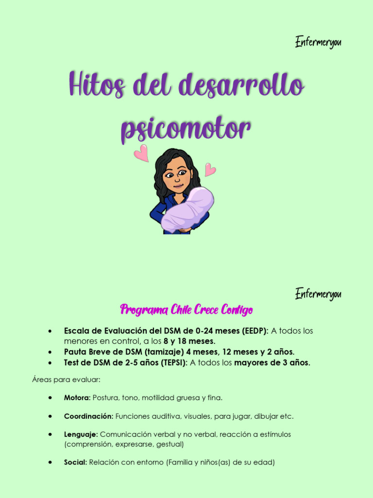 Hitos Del Desarrollo Psicomotor Enfermeryou | PDF