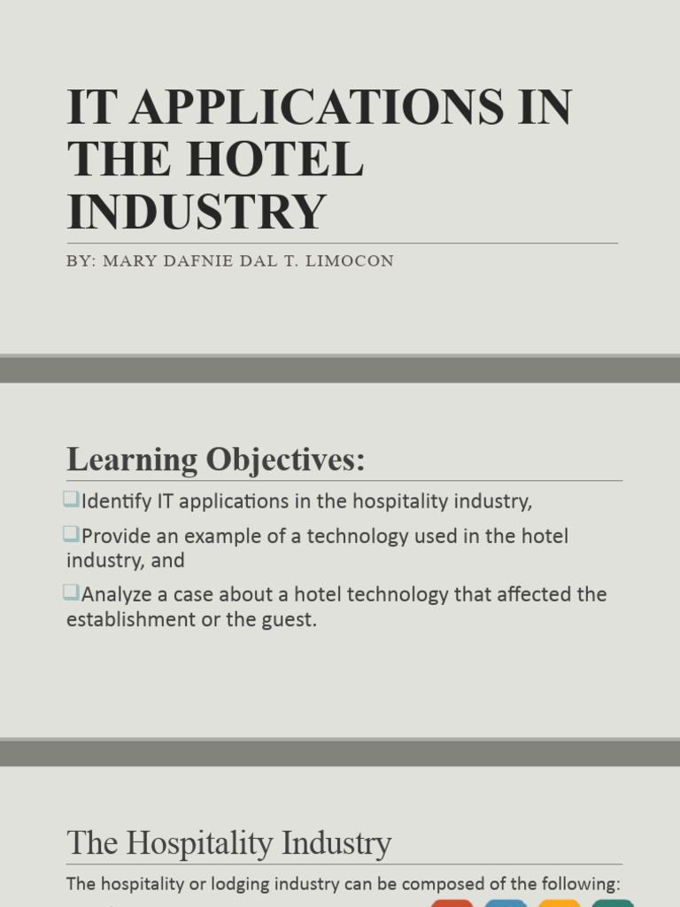 It Applications in The Hotel Industry | PDF | Application Software | Hotel