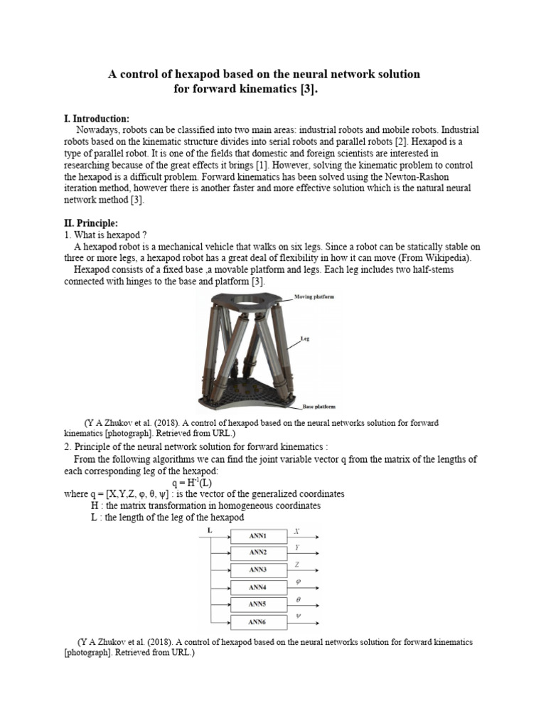 A Control of Hexapod Based On The Neural Network Solution For Forward ...