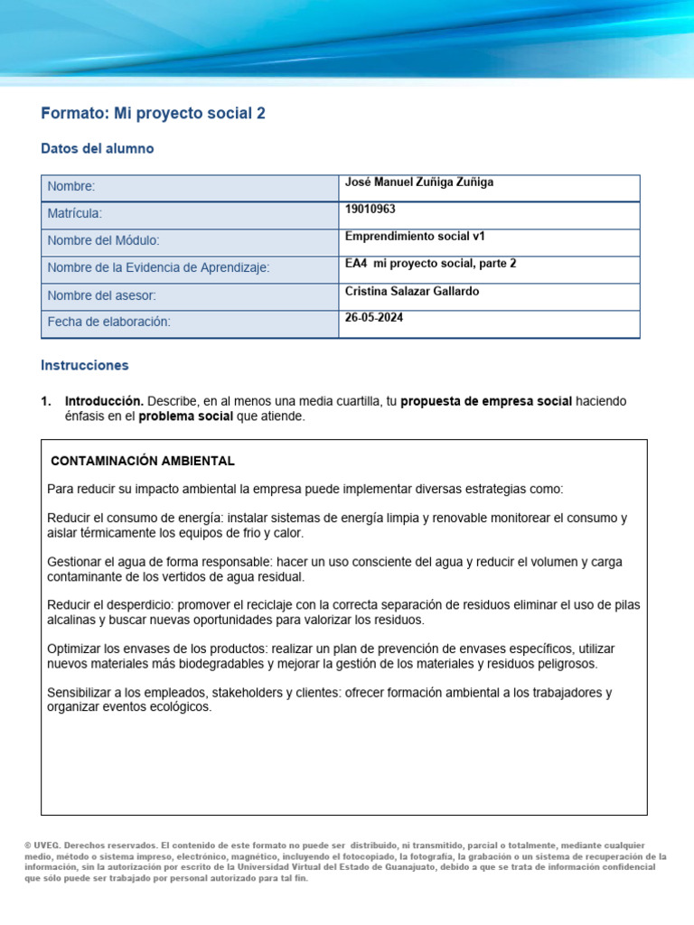 Zuñiga Manuel - Proyecto 2 | Descargar gratis PDF | Residuos | Business