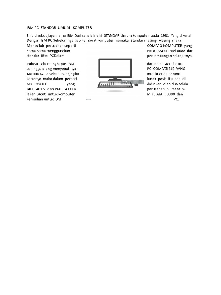 Ibm PC Standar Umum Komputer | PDF