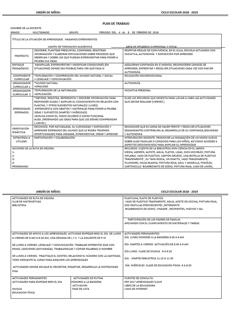 Fichas de Experimentos para Preescolar | PDF | Aprendizaje | Botella