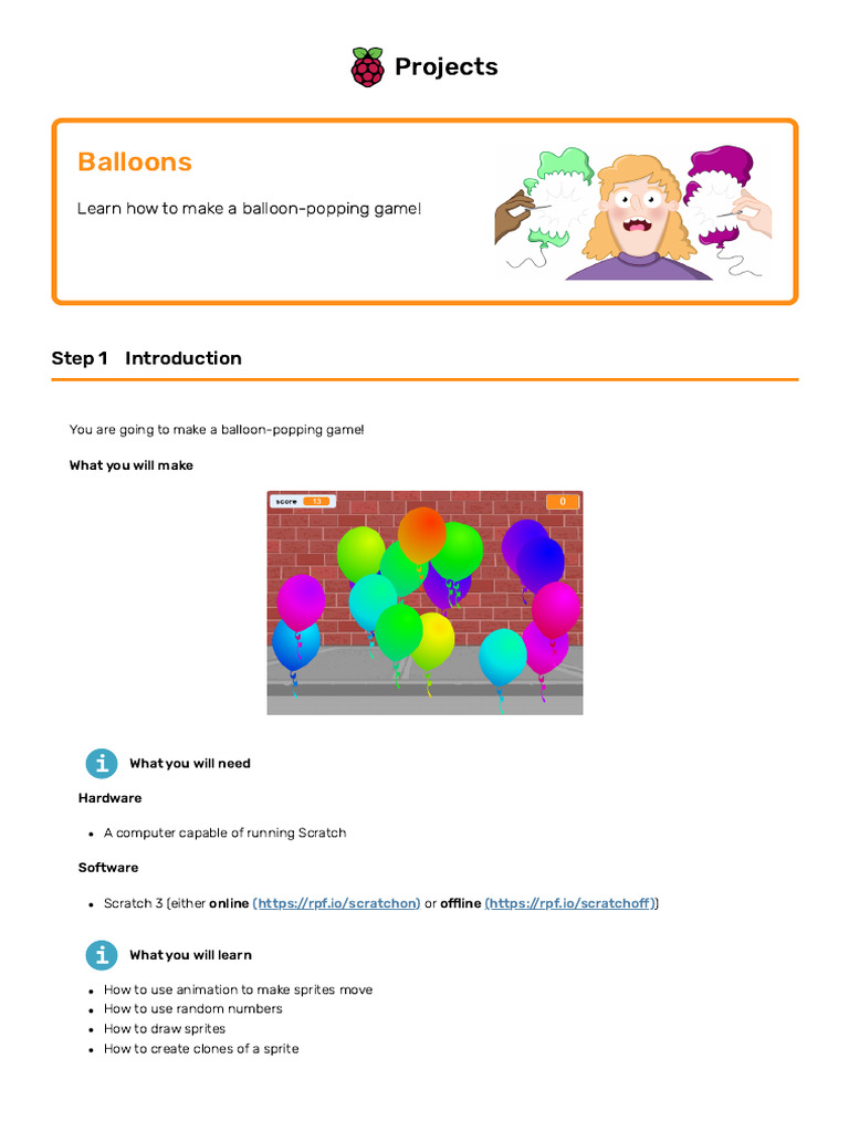 Balloons | PDF | Scratch (Programming Language) | Online And Offline