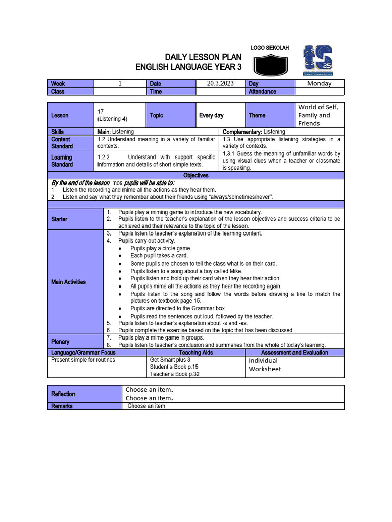 Every Day (Lesson 17 - 32) | PDF | Lesson Plan | Teachers