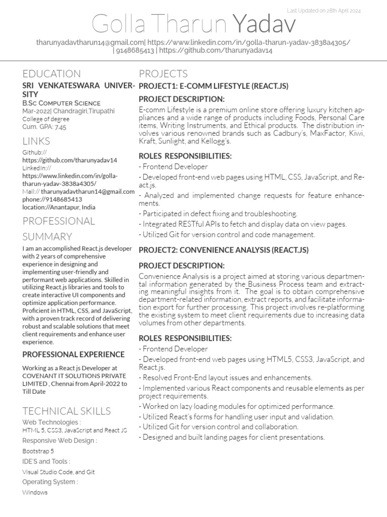 Deedy CV 18 | PDF | World Wide Web | Internet & Web