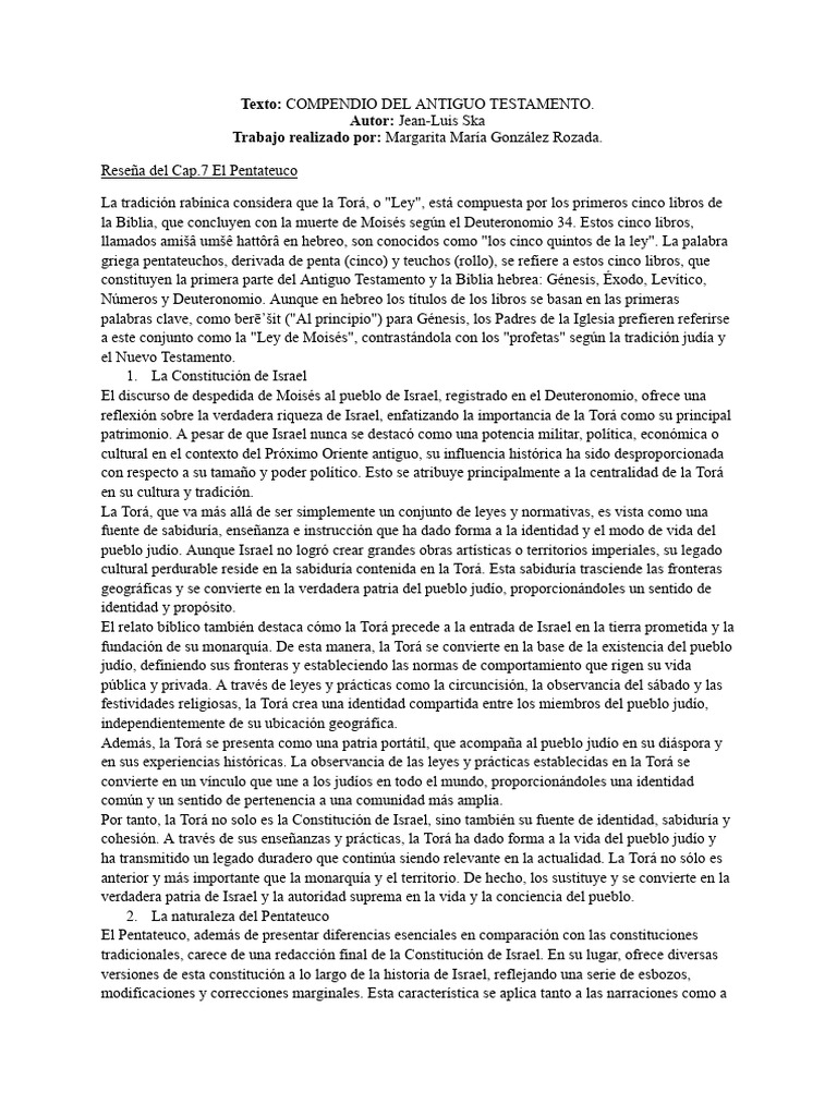 Pentateuco y Libros Históricos del AT | PDF | Tora | Viejo Testamento
