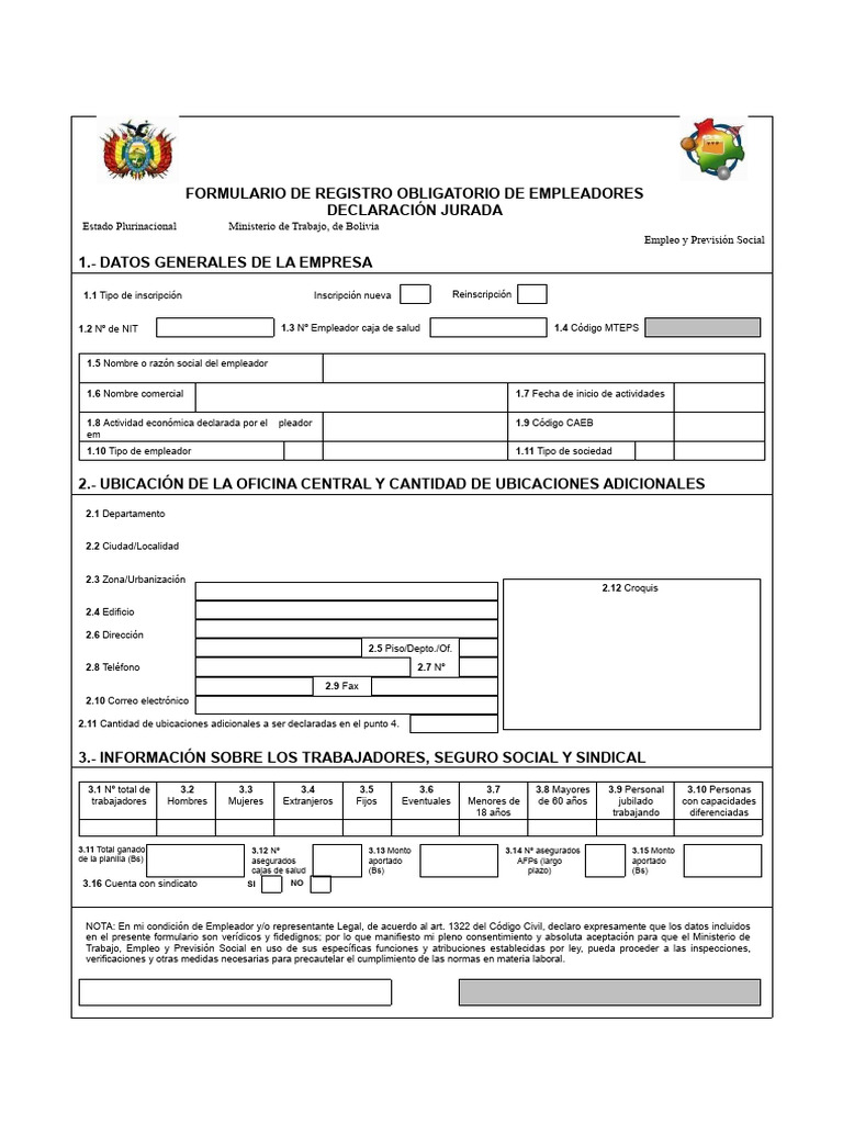 Formulario de Registro Obligatorio de em | PDF | Economias | Business