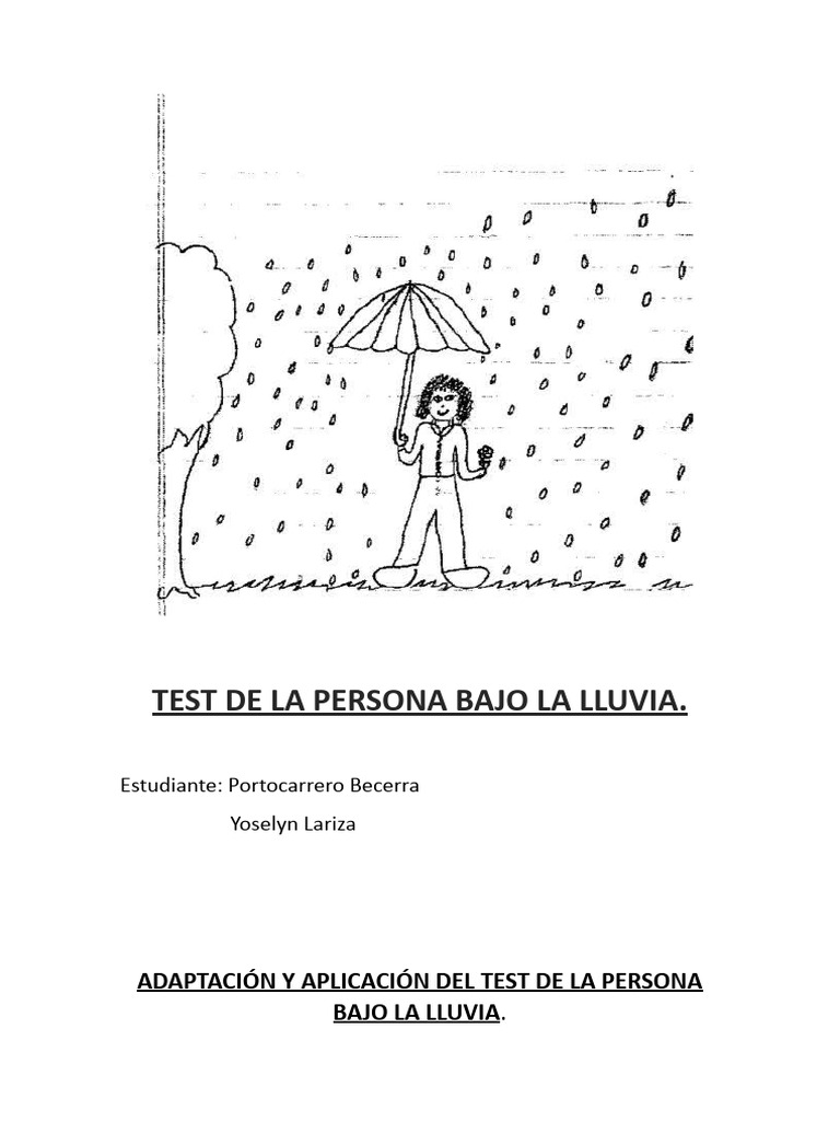 Informe Del Test de La Persona Bajo La Lluvia 1 | PDF | Terapia ...