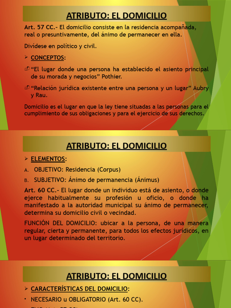 13-Atributos de La Persona - El Domicilio | PDF | Domicilio (Ley ... 13-Atributos de La Persona - El Domicilio | PDF | Domicilio (Ley ...
