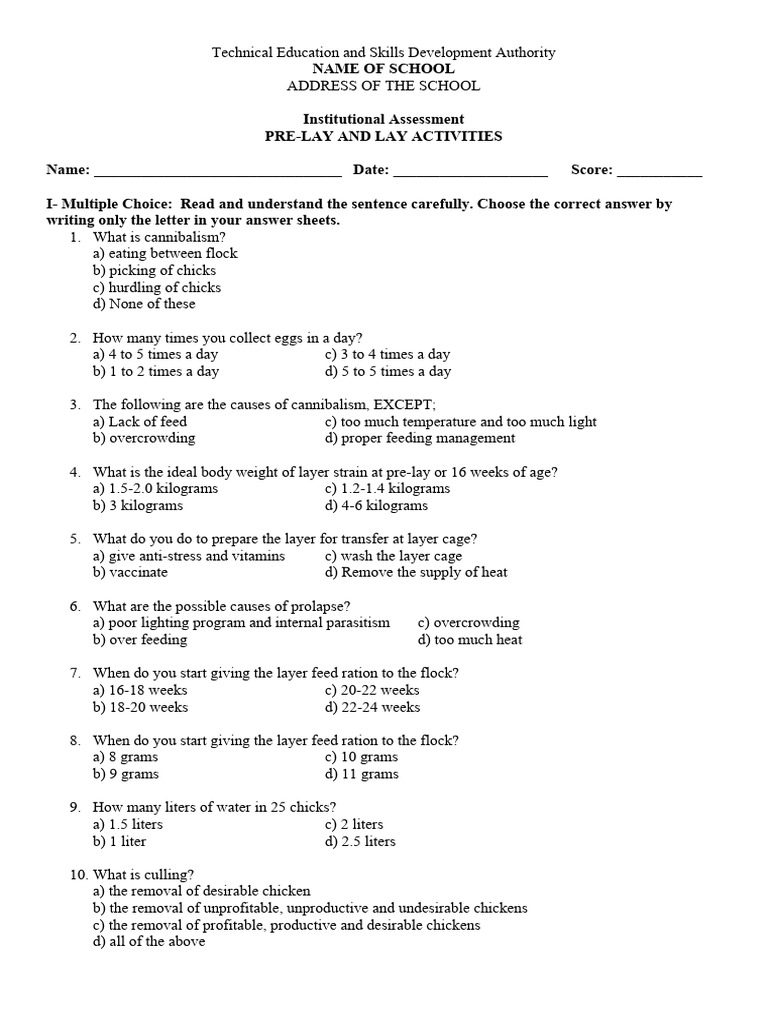 Institutional in Pre-Lay and Lay Activities | Download Free PDF ...