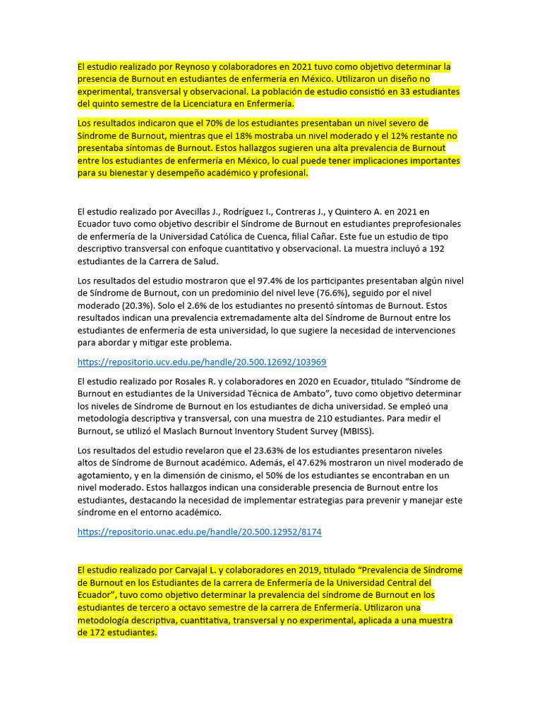 Avanse | PDF | Burnout ocupacional | Estrés (biología)