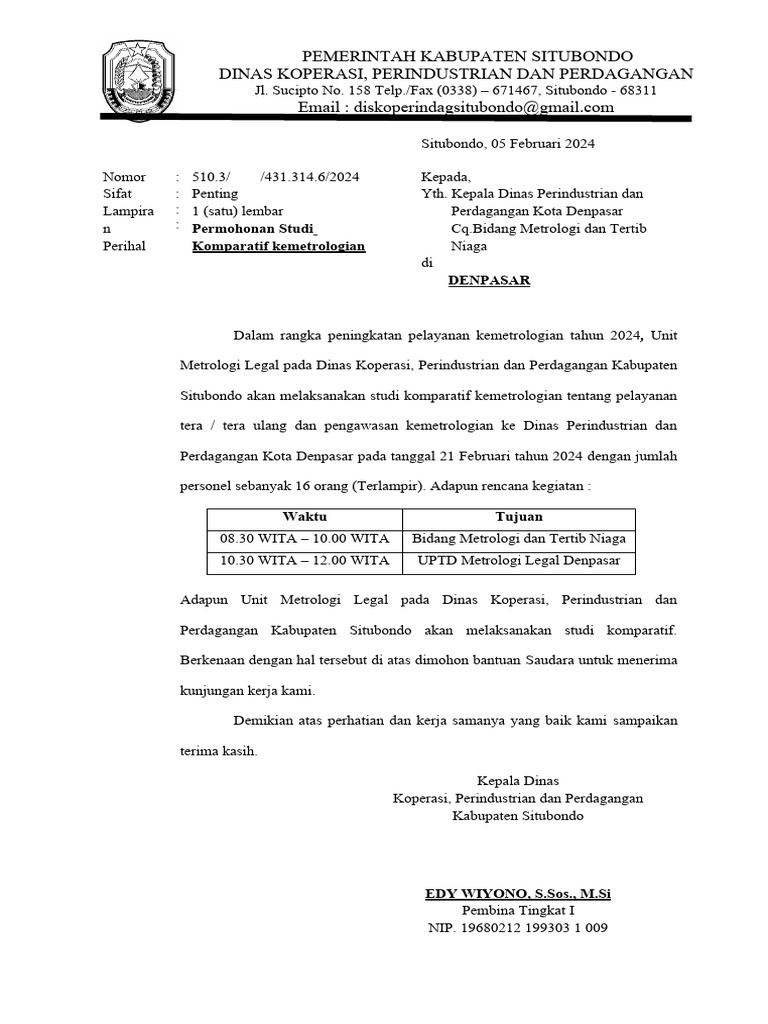 Surat Studi Komparasi | PDF