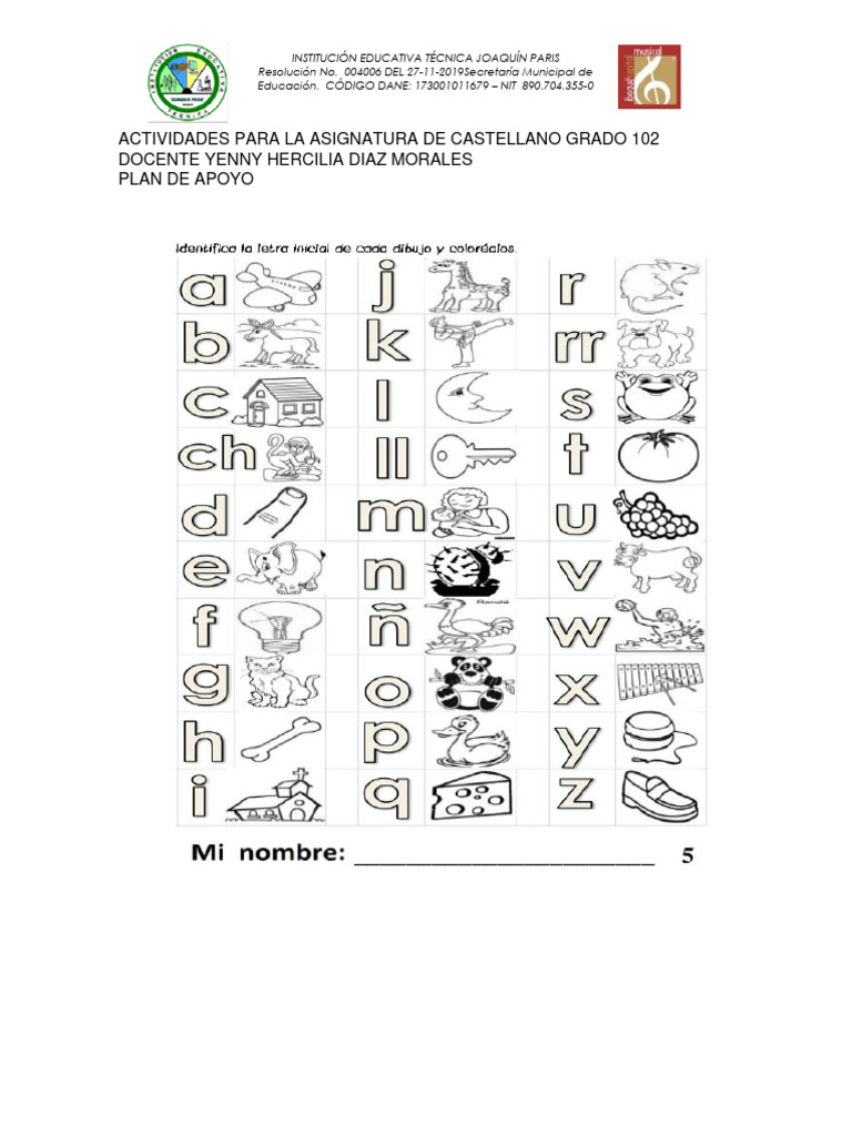 Fichas Del Abecedario Mathias Gomez | PDF