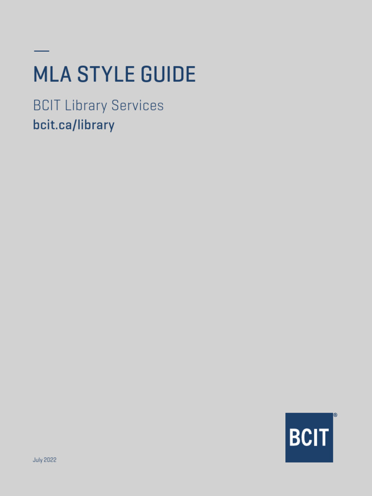 Bcit Mlastyle | PDF | Citation | World Wide Web