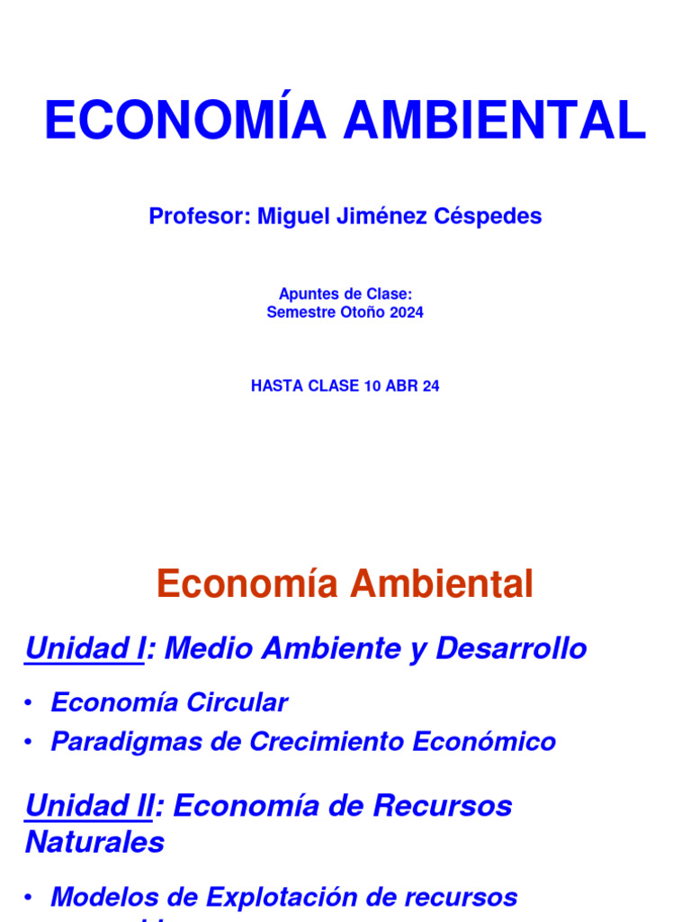Economía Ambiental Hasta Clase 10 Abr 24 | Descargar gratis PDF ...