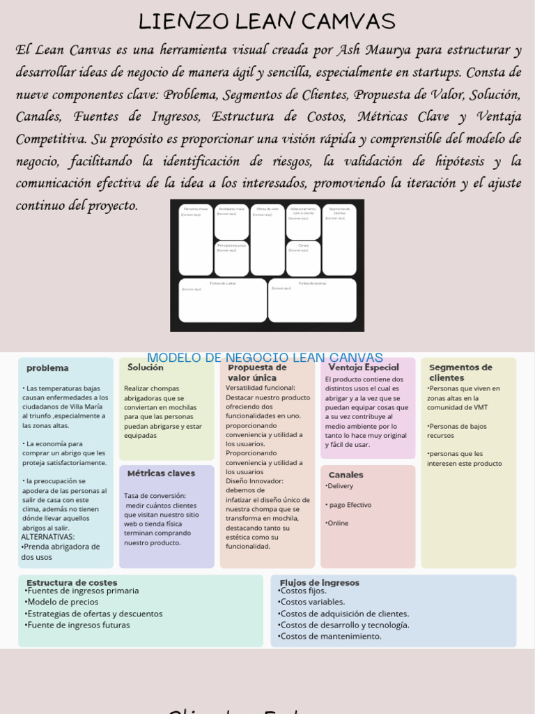 Lienzo Lean Camvas | PDF | Producto (Negocio) | Diseño