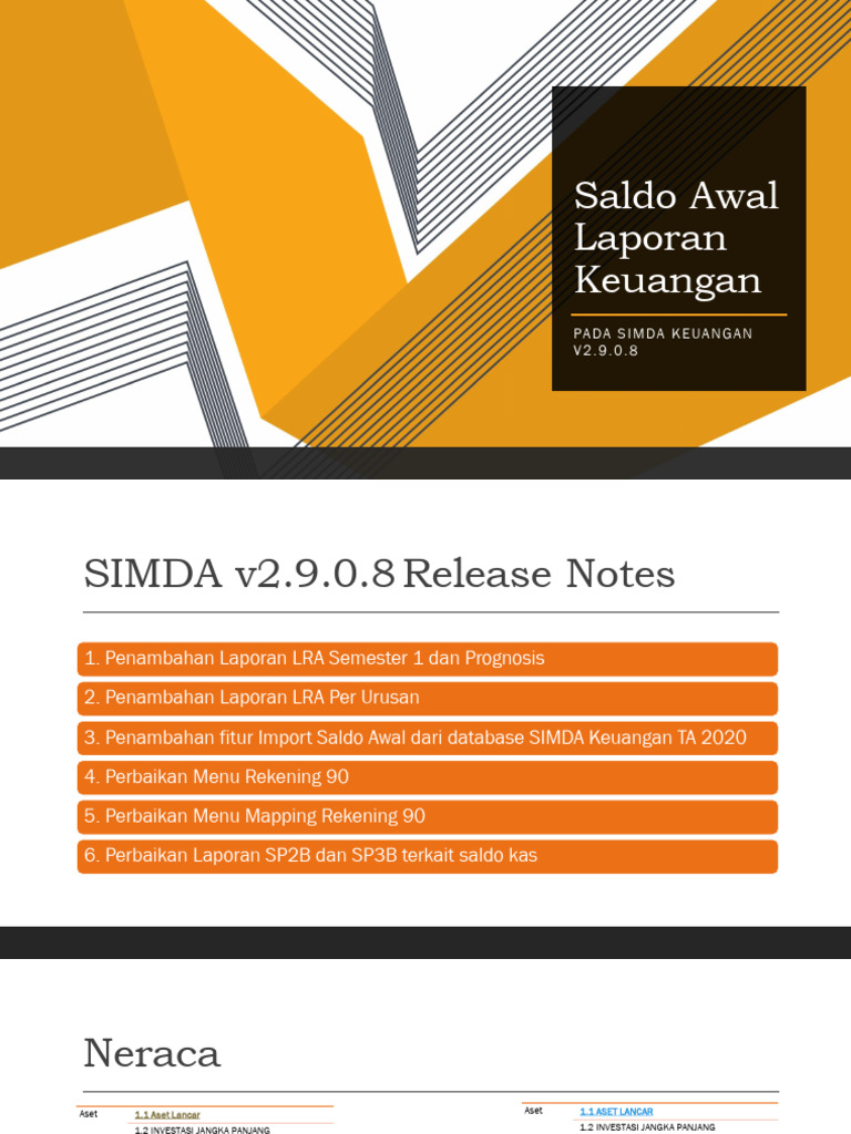 Pembaruan SIMDA Keuangan v2.9.0.8 | PDF