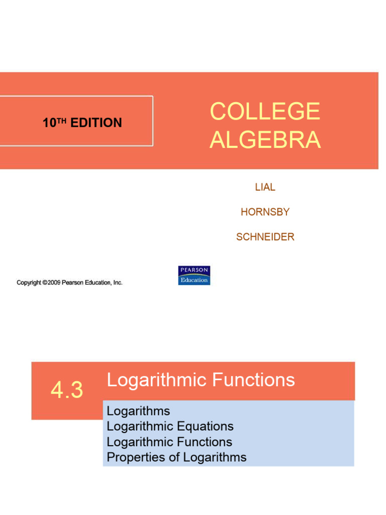 Logarithmic Functions | PDF | Exponentiation | Function (Mathematics)