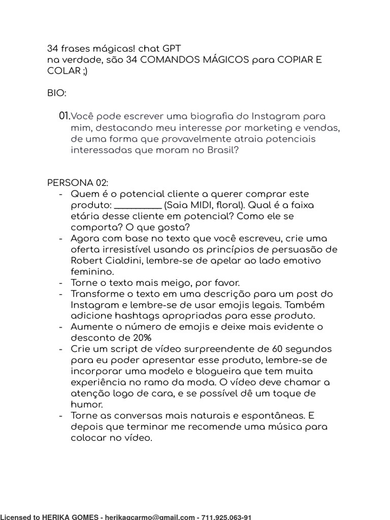 Frases Mágicas para Copiar e Colar | PDF | Publicidade | Empresa Startup