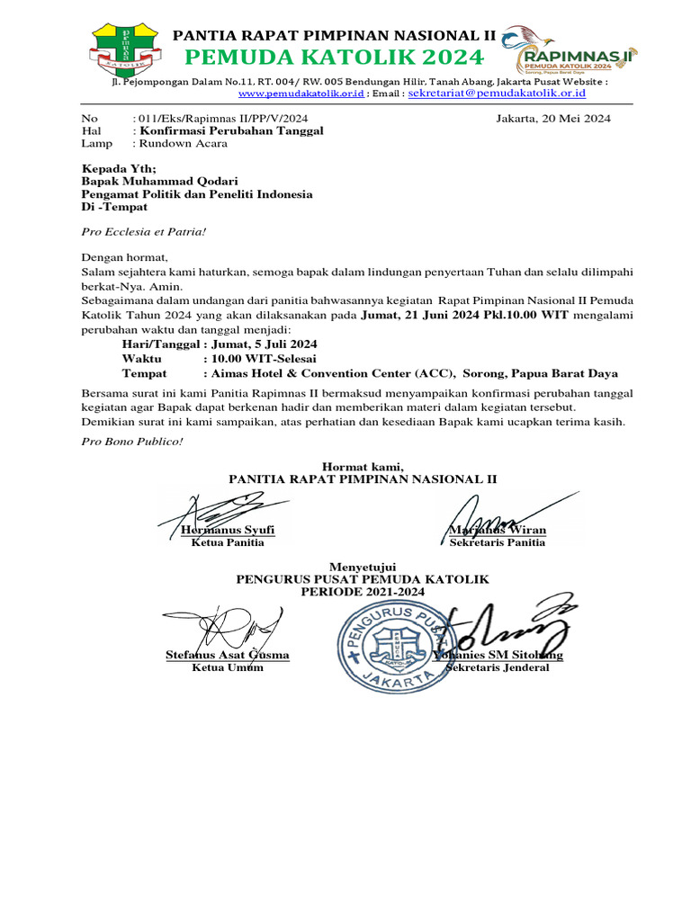 Surat Konfirmasi-Permohonan Narasumber Seminar Dan FGD | PDF