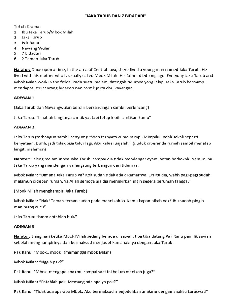 Jaka Tarub Dan 7 Bidadari Fix | PDF