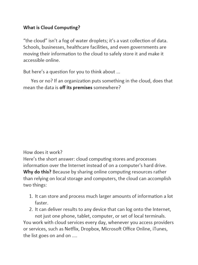 What Is Cloud Computing Download Free Pdf Cloud Computing Software As A Service