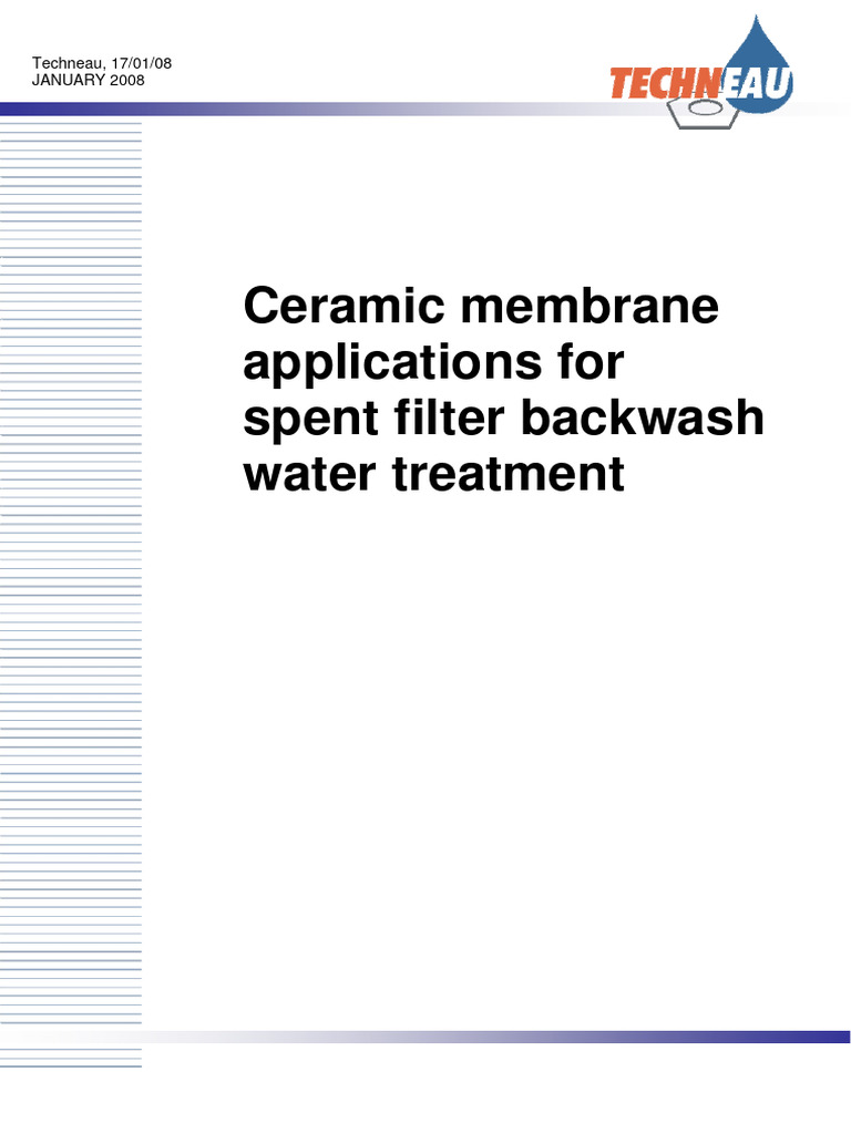 Ceramic Membrane Applications For Spent Filter Backwash Water Treatment ...