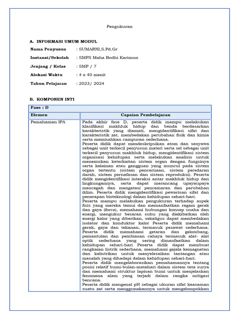 Modul Pengukuran Fix | PDF