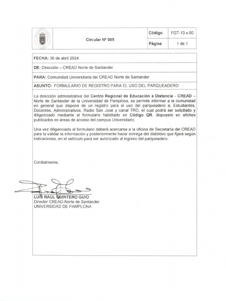 Circular N°005 | PDF