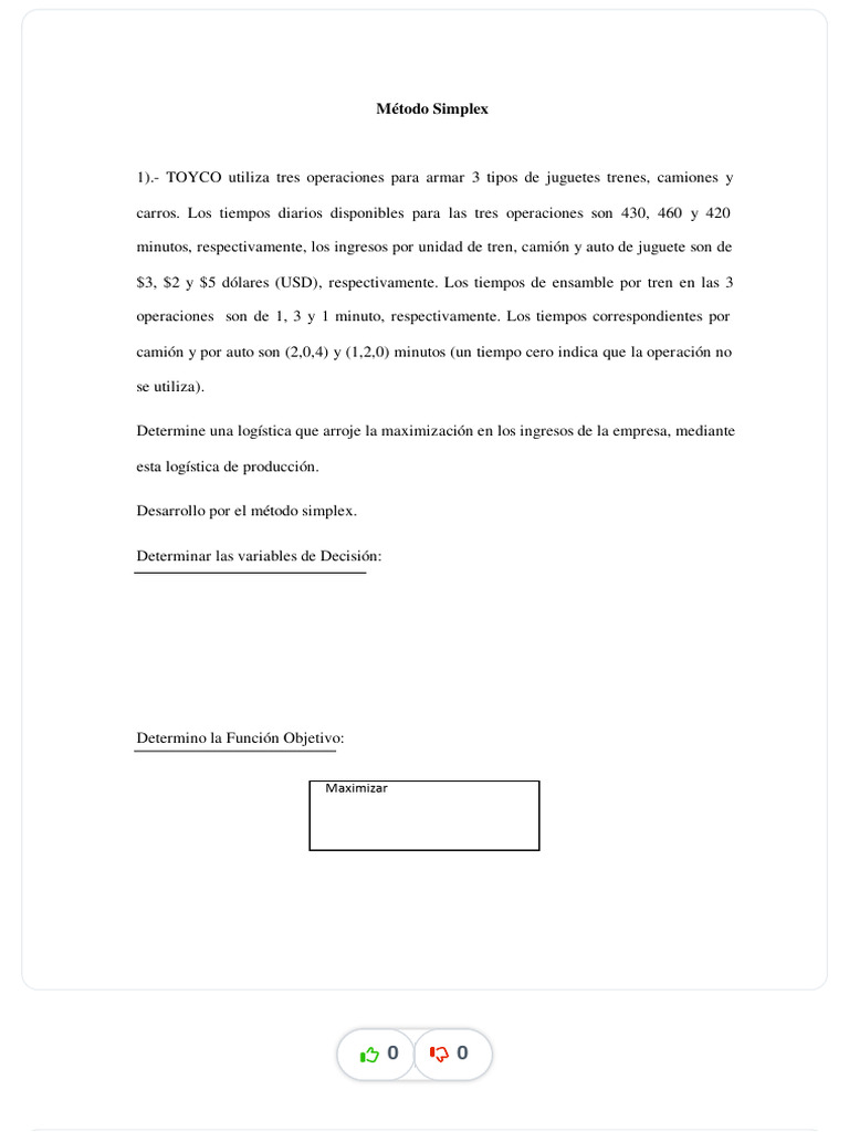 m Todo Simplex Max Ejercicios Compress | PDF