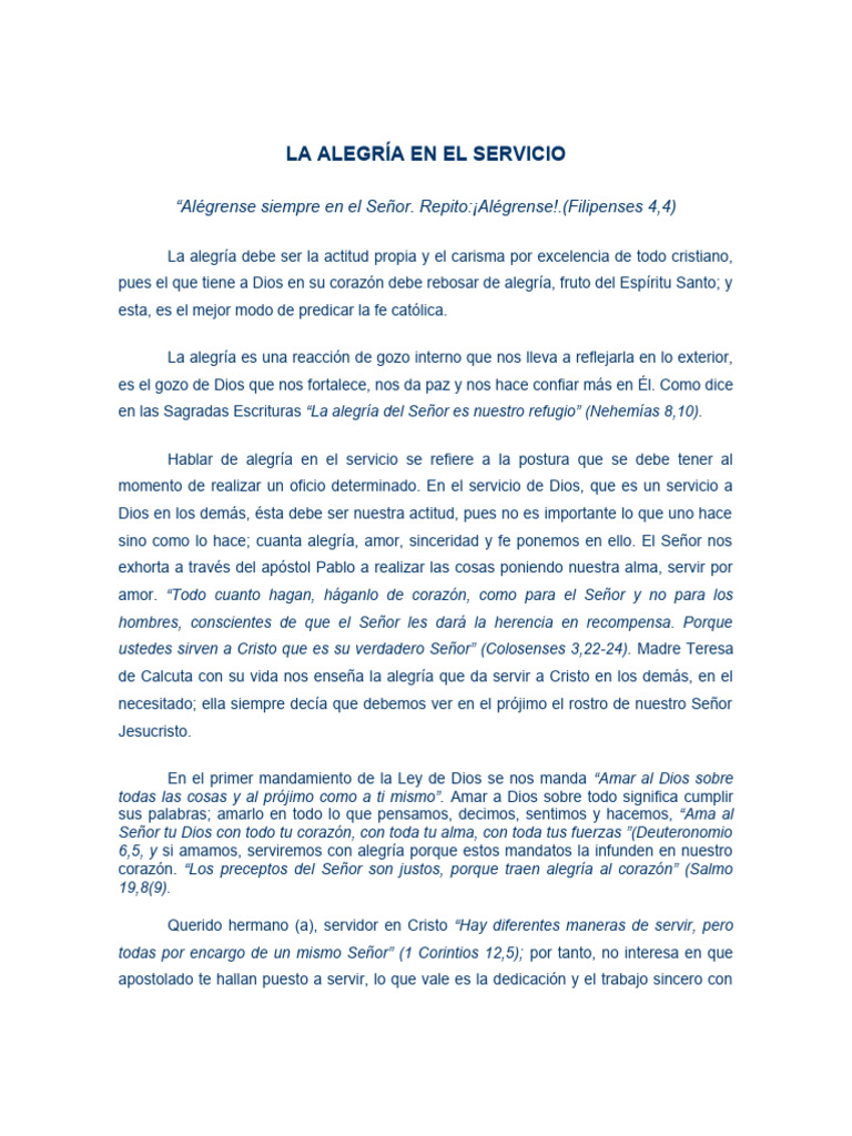 La Alegr A en El Servicio | PDF | María, madre de Jesús | Cristo (título)