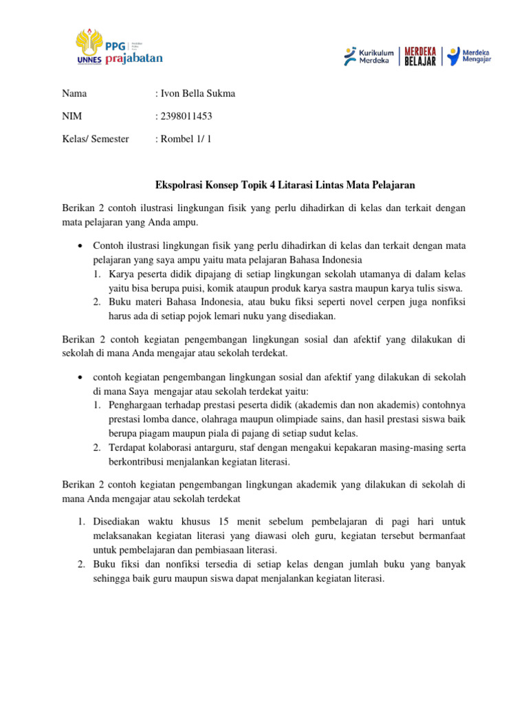 Eksplorasi Konsep TP 4 Ivon Bella SUkma Literasi Lintas Mata Pelajaran ...