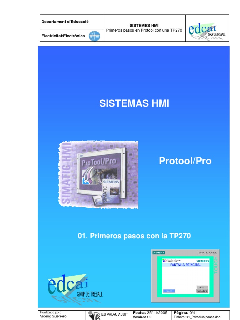 IyCnet Siemens Protool 01 Primeros Pasos | PDF | Ventana (informática) | Point and Click