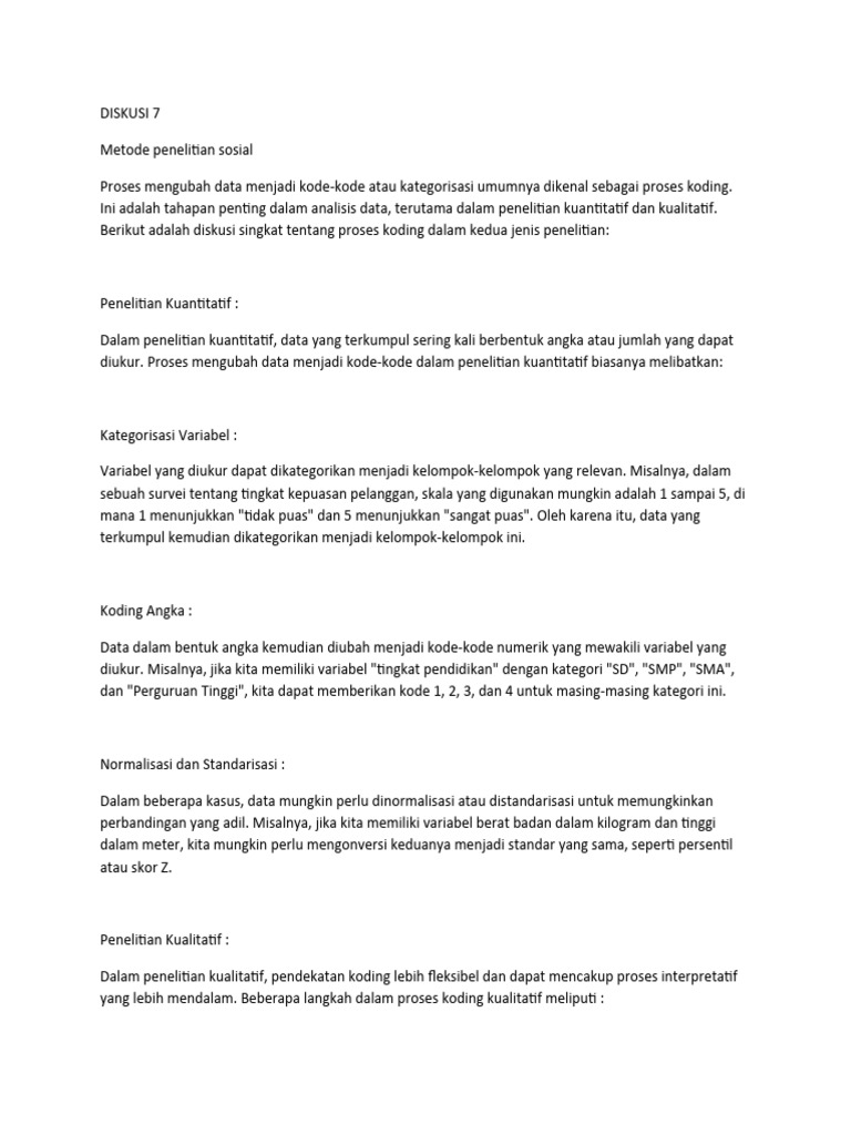Diskusi 7 Metode Penelitian Sosial | PDF | Komputer