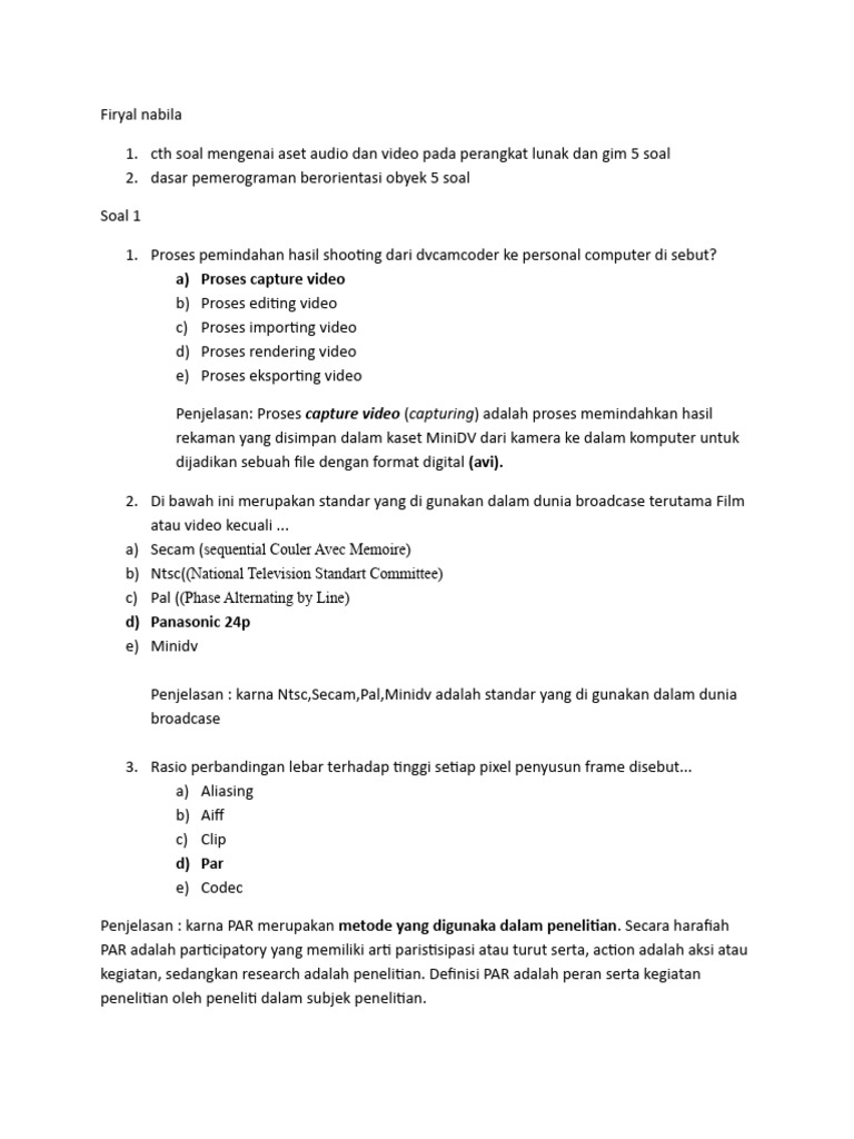 Contoh Soal DPK Semester 2 Kelas X RPL | PDF