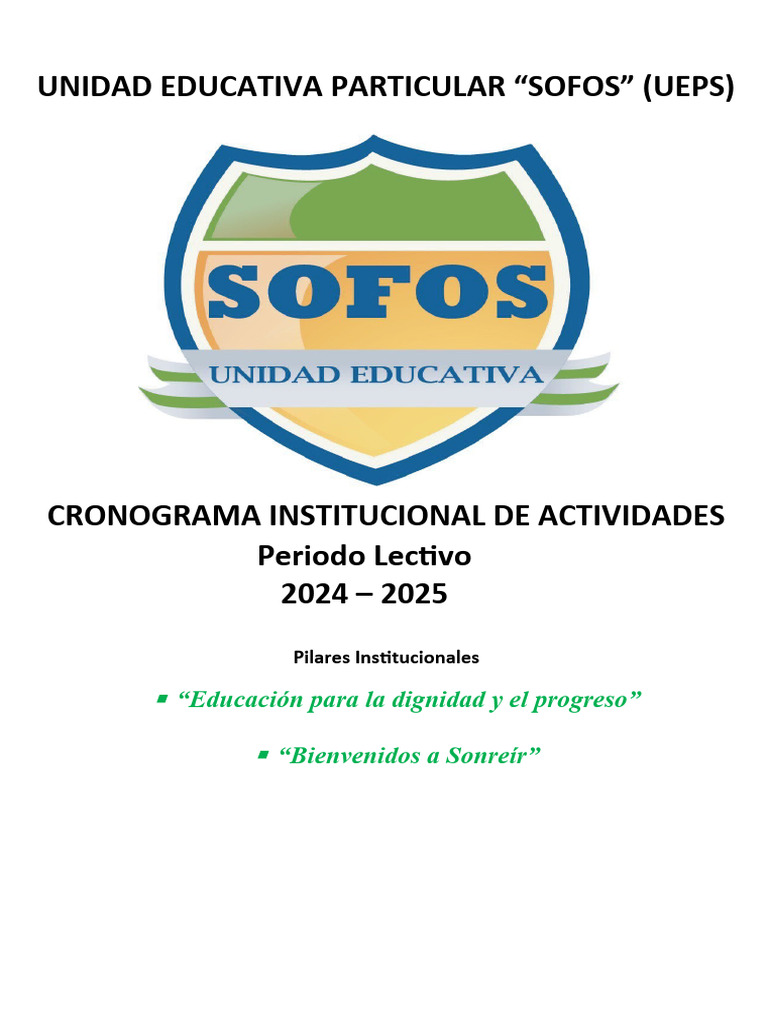 Cronograma Sofos 24 25 | PDF | Virtud