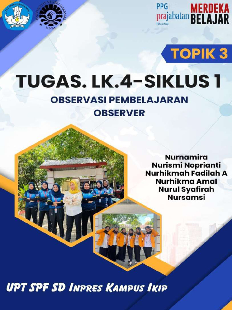 LK.4 - Observasi Pembelajaran Observer (Siklus 1) | PDF | Karier & Perkembangan | Kesehatan Holistik