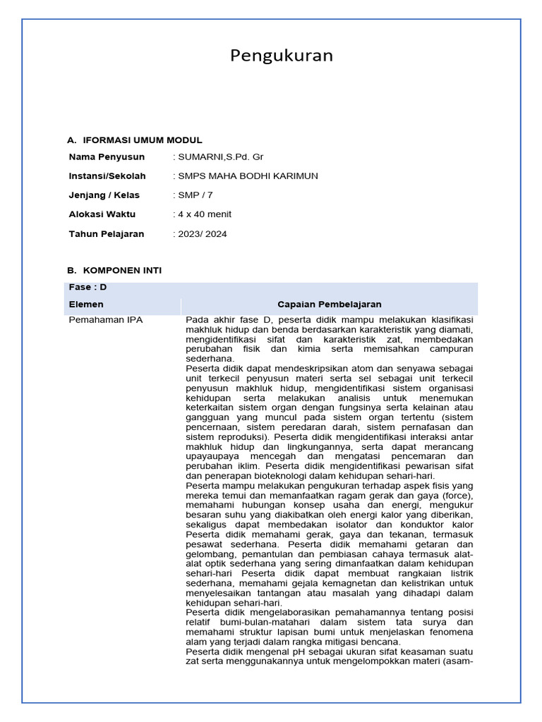 MA Bab 1 Hakikat Ilmu Sains dan Metode Ilmiah - D. Pengukuran | PDF