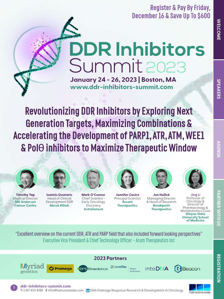 DDR Inhibitors Summit Brochure EB4 | PDF | Biomarker (Medicine) | Biomarker