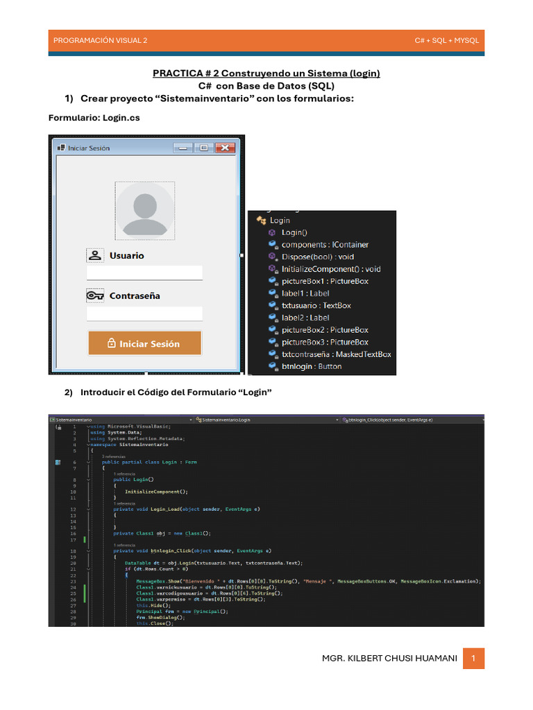 PRACTICA #2 LOGIN | Descargar gratis PDF | SQL | Mi sql