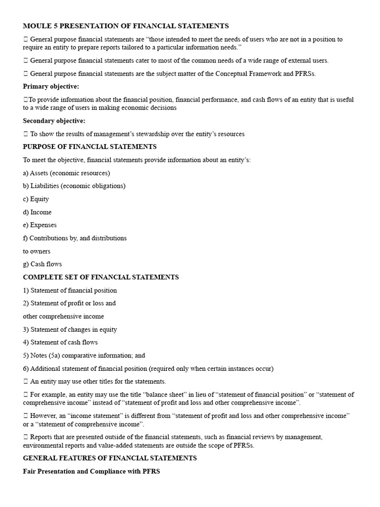 Module-5-PRESENTATION-OF-FINANCIAL-STATEMENTS | PDF | Going Concern ...