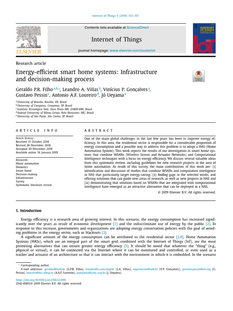 الفلل الذكية | PDF | Internet Of Things | Wireless Sensor Network