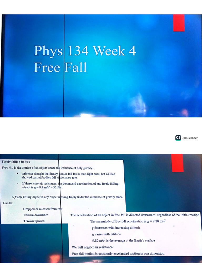 Free Fall May 2 | PDF